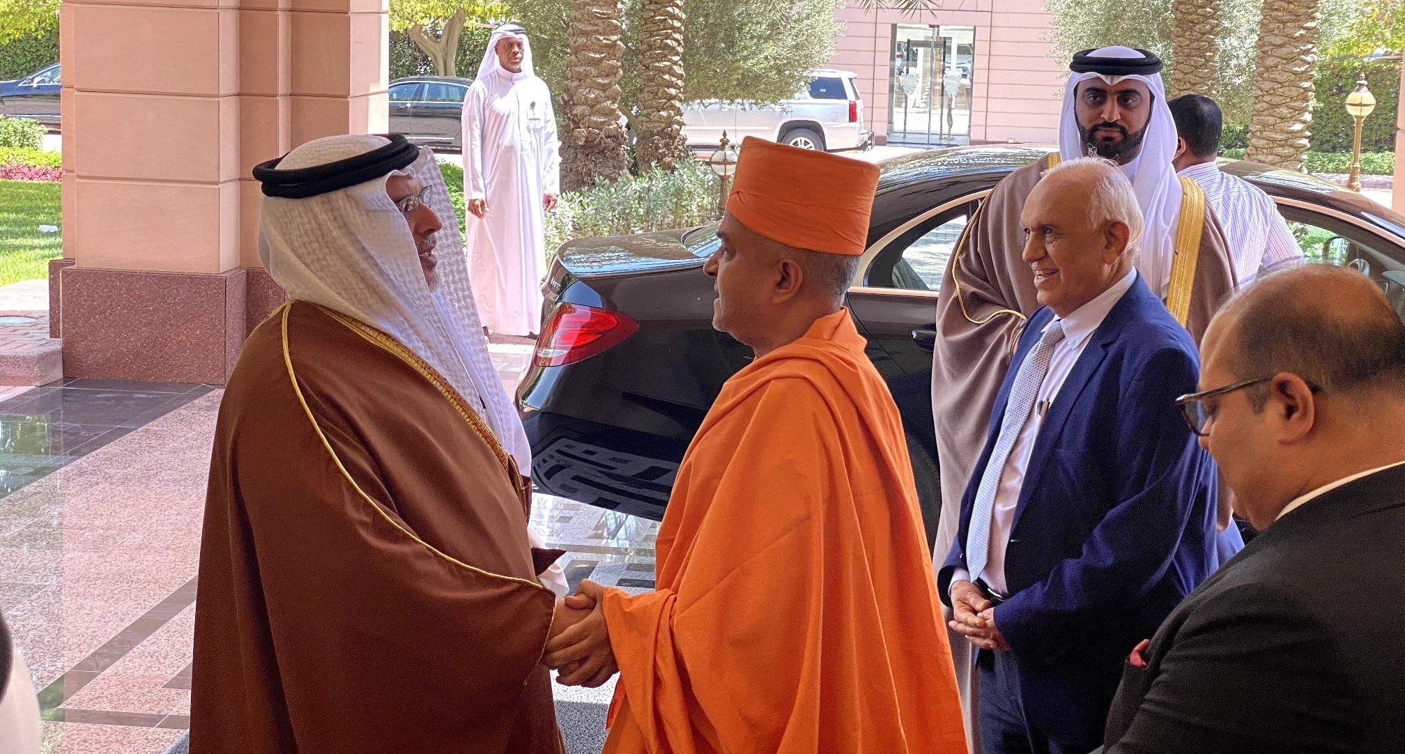 Bahrain formally grants land for BAPS temple as Crown Prince meets ...