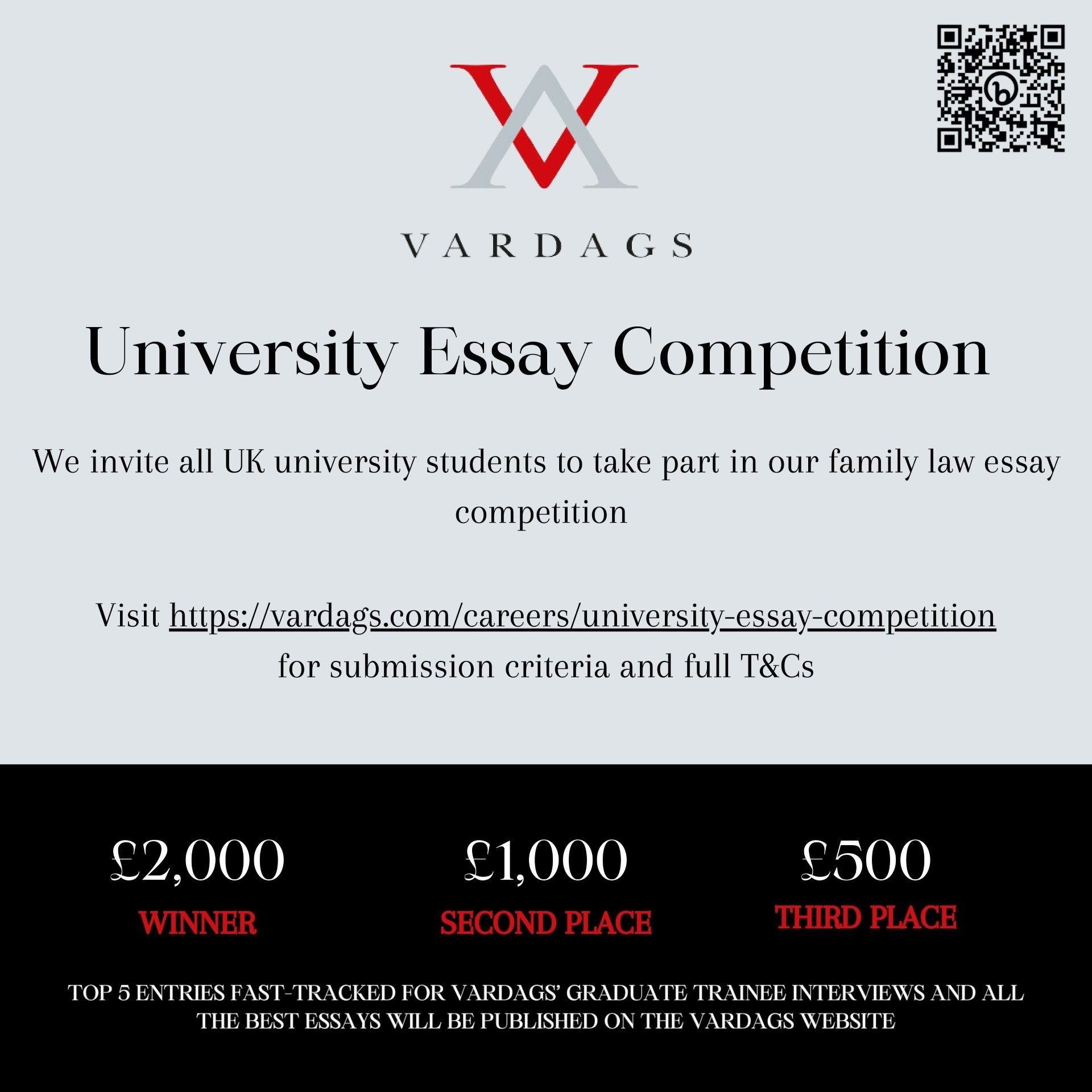 Family Law Firm Vardags Launches Essay Competition For University ...