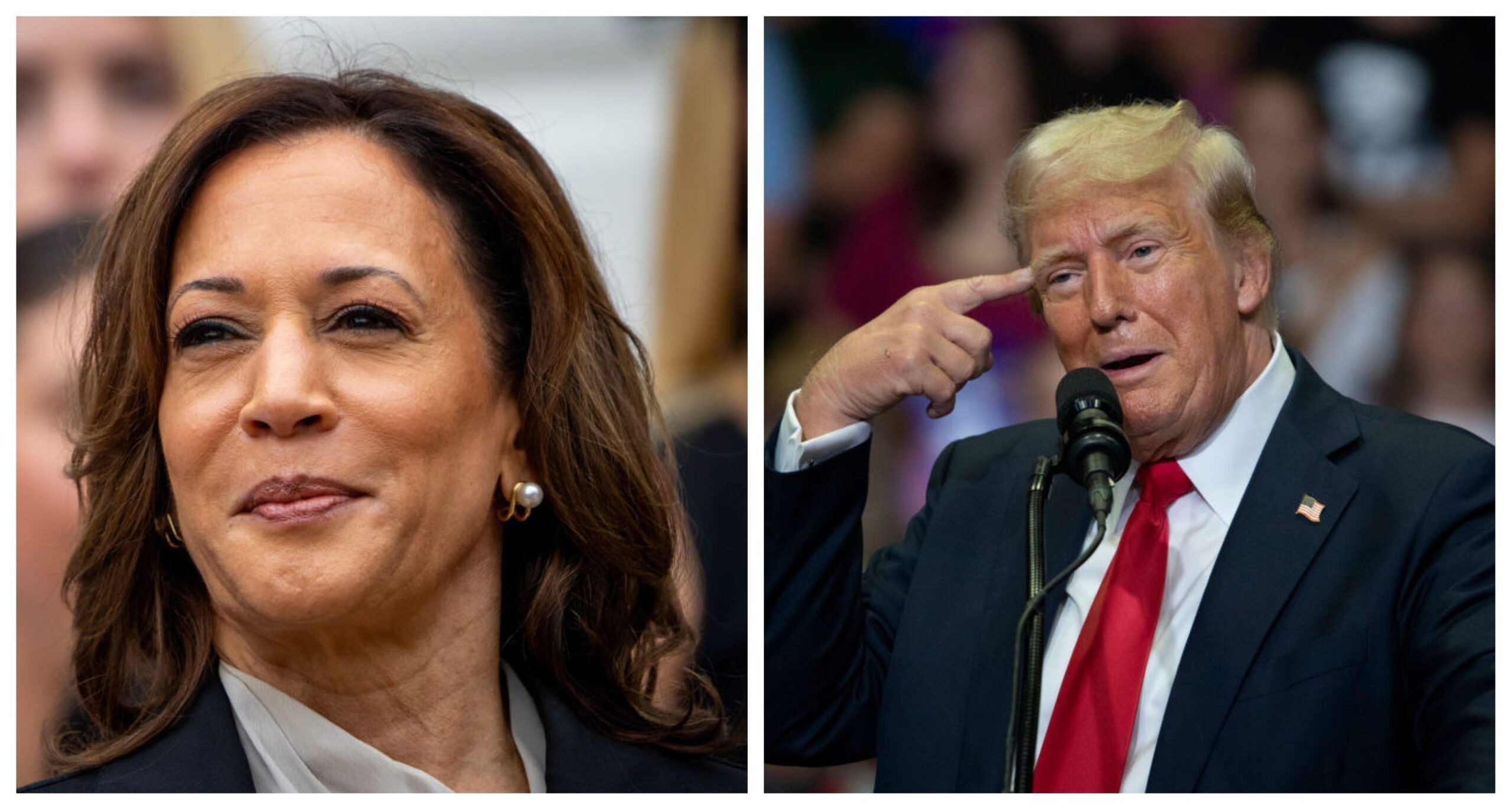 Harris slams Trump's rhetoric; former president calls her 'lunatic ...
